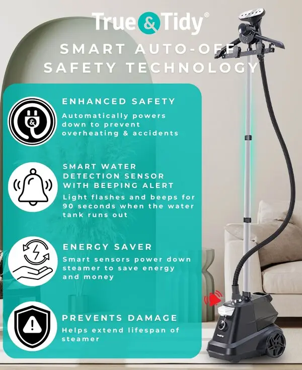 TRUE & TIDY Industrial Grade 68.9" Garment Steamer