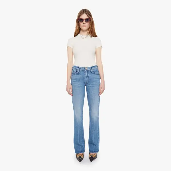 MOTHER The Outsider Sneak Hokey Pokey Jeans - Blue