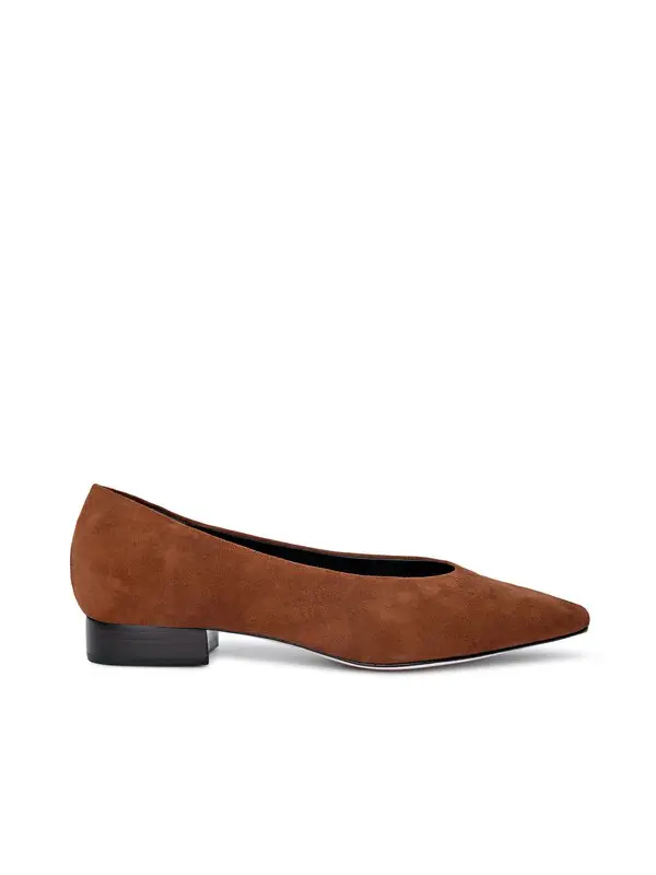 L'Agence Suzanne Ballerina Flat - Buckskin Suede
