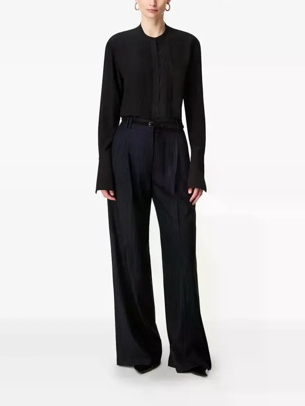 Another Tomorrow Pleated Tuxedo Shirt