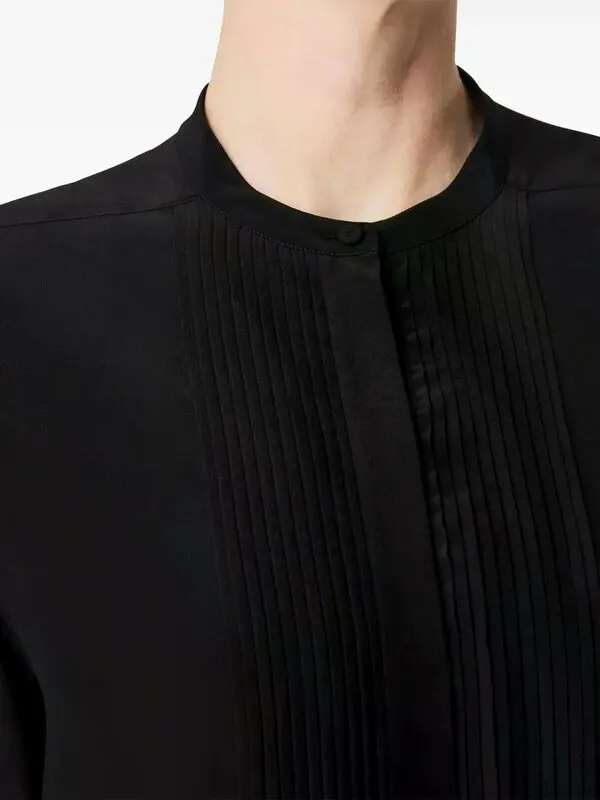 Another Tomorrow Pleated Tuxedo Shirt