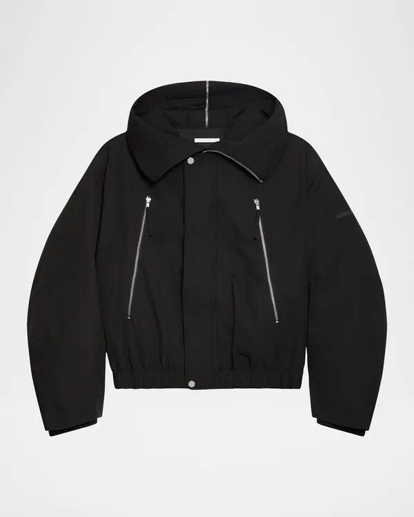 Helmut Lang Oversized Hooded Astro Bomber - Black
