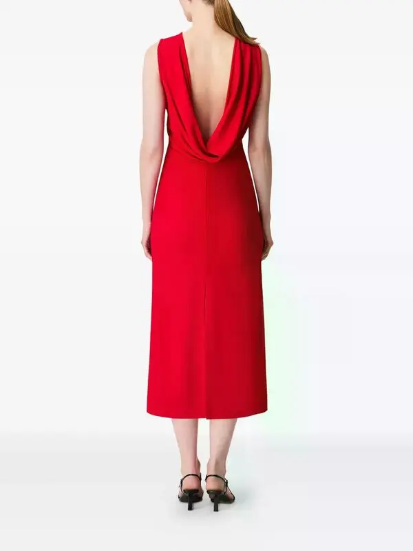 Another Tomorrow Cowl-back Midi Dress - Red
