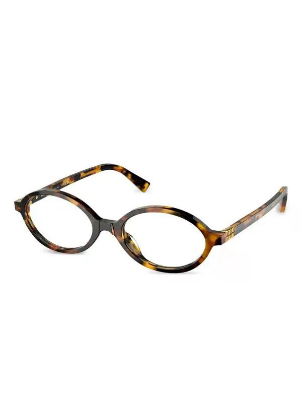 Miu Miu Oval-frame Glasses - Brown