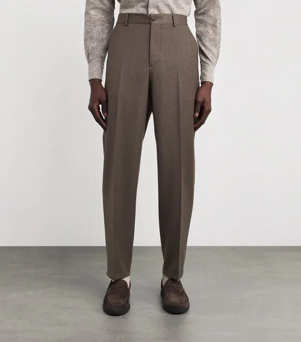 Pal Zileri Virgin Wool-cashmere Flat Front Trousers