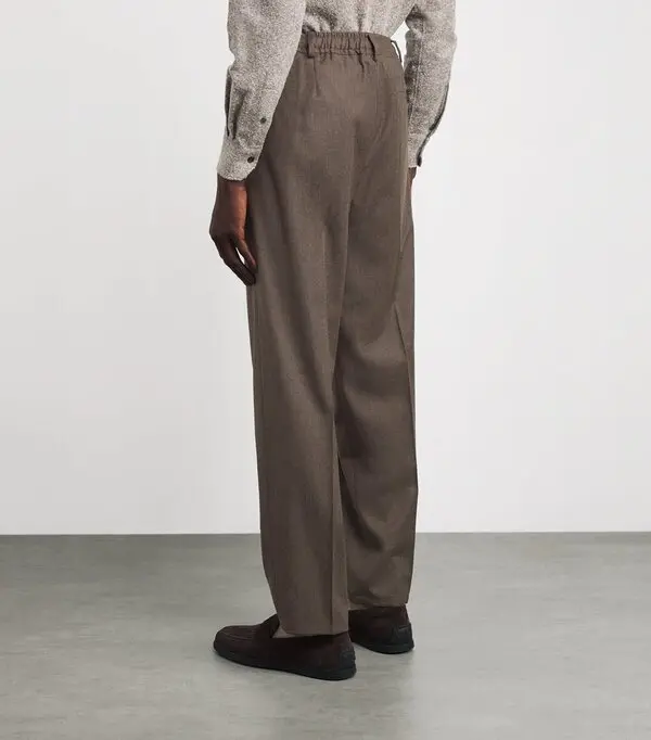 Pal Zileri Virgin Wool-cashmere Flat Front Trousers