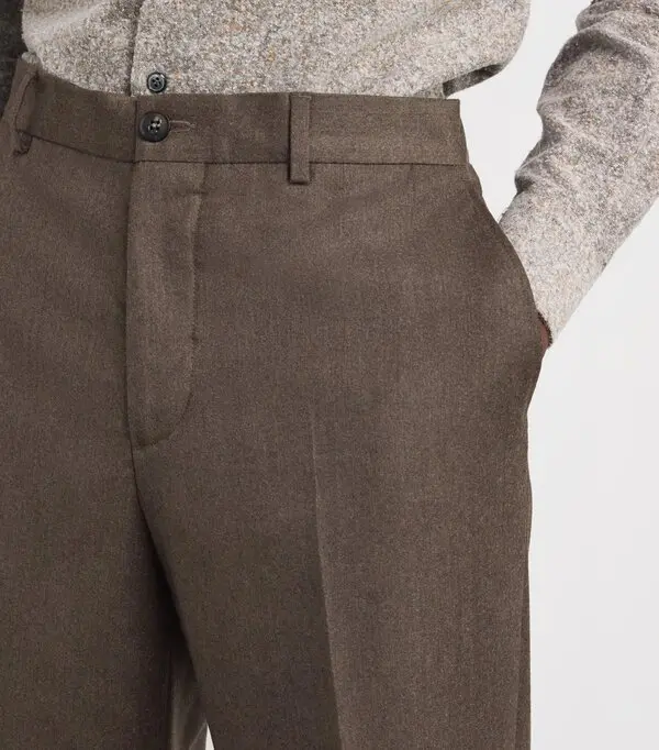 Pal Zileri Virgin Wool-cashmere Flat Front Trousers