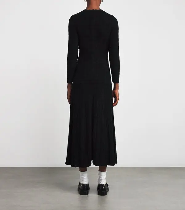 Sandro Knitted Long-sleeve Maxi Dress