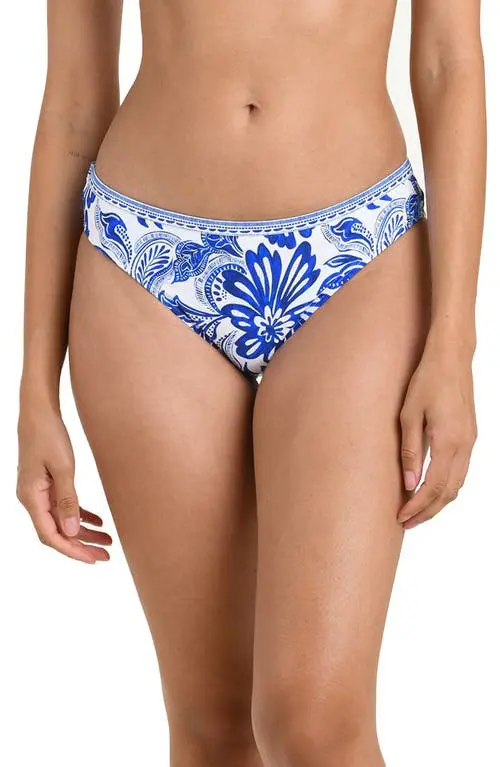 La Blanca Botanical Brocade Bikini Bottoms - Lapis