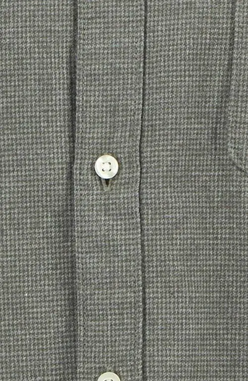 Barbour Huntly Mini Houndstooth Check Cotton Button-down Shirt - Olive