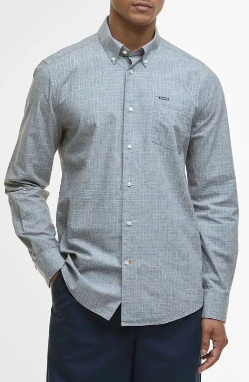 Barbour Wester Slub Check Cotton Button-down Shirt - Chambray