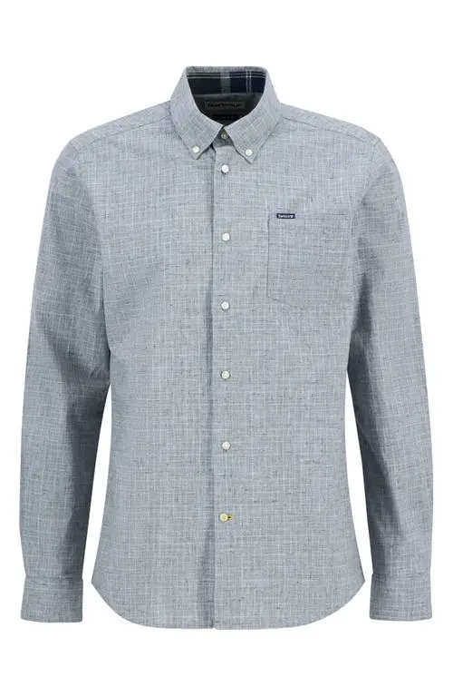 Barbour Wester Slub Check Cotton Button-down Shirt - Chambray