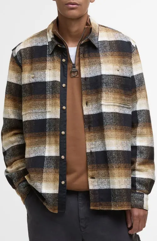 Barbour Woodfoot Check Textured Cotton Button-up Overshirt