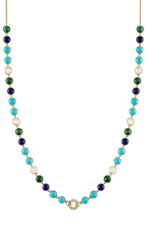 EDEN PRESLEY Semiprecious Stone & Diamond Closure Necklace - Blues/yellow Gold