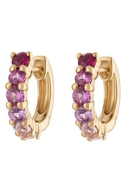 EDEN PRESLEY Ep Signature Huggie Hoop Earrings - Pink Yellow Gold