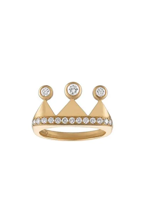 EDEN PRESLEY Queen For A Day Stackable Ring - Yellow Gold