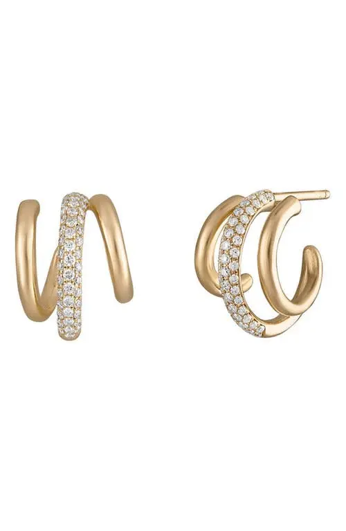 EDEN PRESLEY Shine Diamond Three-hoop Earrings - Yellow Gold