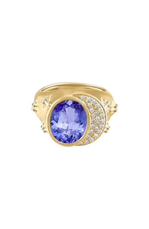 EDEN PRESLEY Celeste Stone And Diamond Ring - Yellow Gold