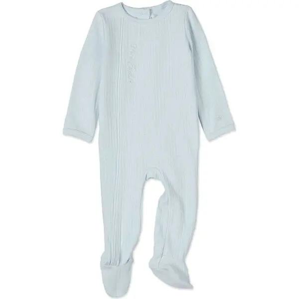 MINIMOI Baby Cotton Rich Pointelle Footie - Blue