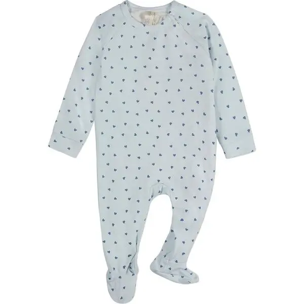 MINIMOI Baby Clover-print Footie - Blue