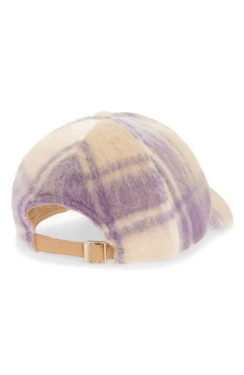 Treasure & Bond Brushed Plaid Baseball Cap - Purple Plaid