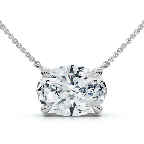 BLISS DIAMOND Certified 2ct Lab Grown Diamond Solitaire Pendant Necklace - White Gold