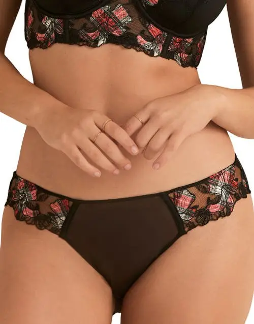 ADORE ME Carole Bikini Panties - Plaid Black
