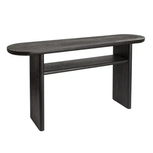 STORIED HOME Sturdy Firwood Console Table - Black