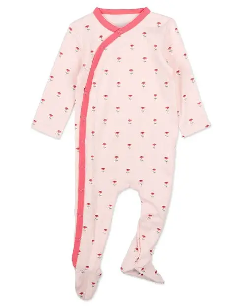 MINIMOI Baby Floral Pointelle Footie - Pink