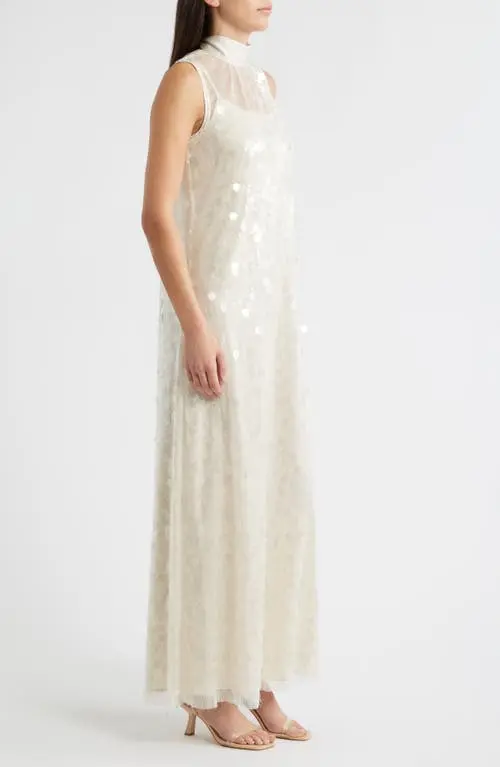 Julia Jordan Sequin Embellished Sleeveless Evening Dress