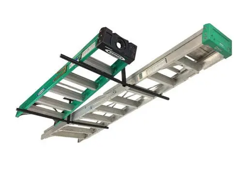 STOREYOUR Hi-port 2 -ladder Adjustable Ceiling Storage Rack -double -holds 150 Lbs