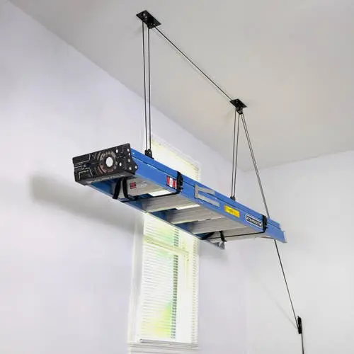 STOREYOUR Ladder Hoist -holds Up To 150 Lbs -up To 14' Lift - Black