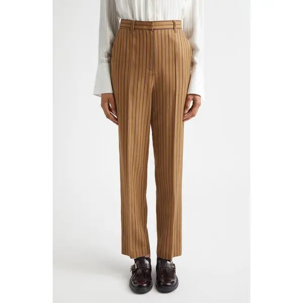 EENK Striped Wool-blend Straight-leg Pants