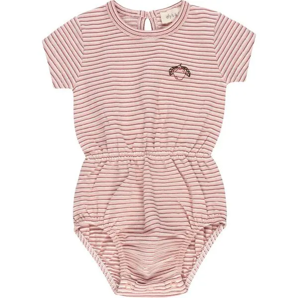 ELY'S & CO. Metallic Stripe Romper - Pink