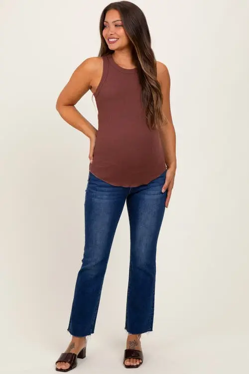 PINKBLUSH Cut Hem Kick Flare Maternity Jeans