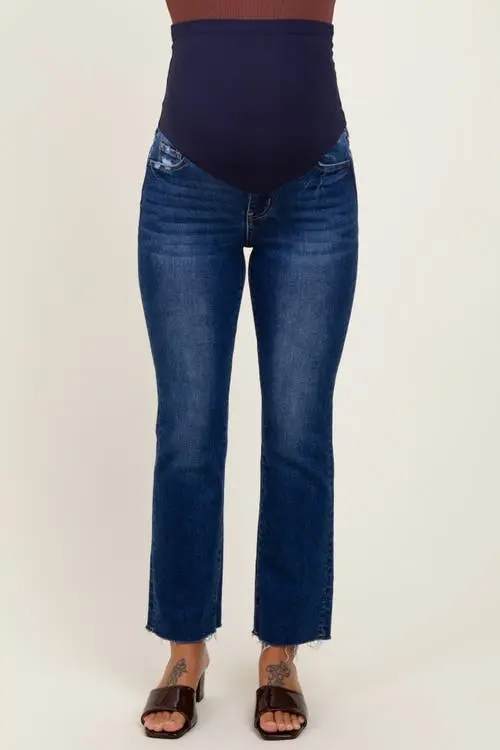 PINKBLUSH Cut Hem Kick Flare Maternity Jeans