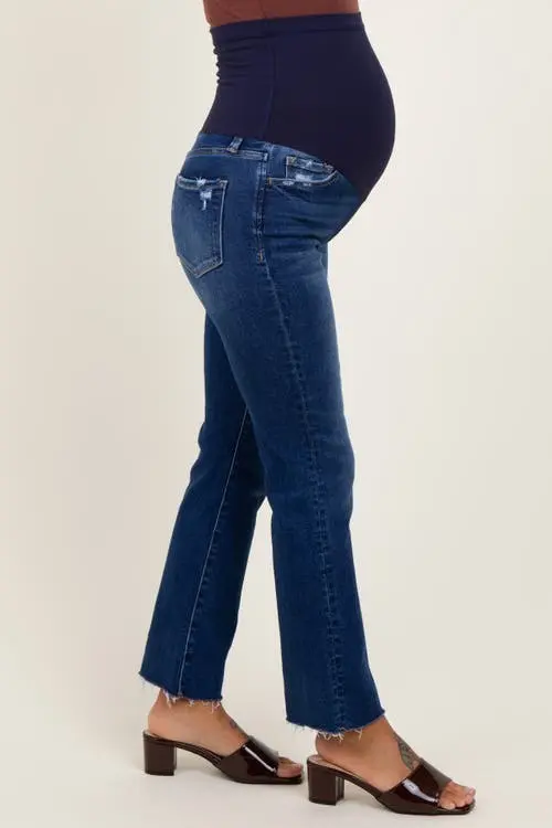 PINKBLUSH Cut Hem Kick Flare Maternity Jeans