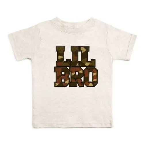 SWEET WINK Lil Bro Camo Patch Short Sleeve T-shirt - Natural Heather