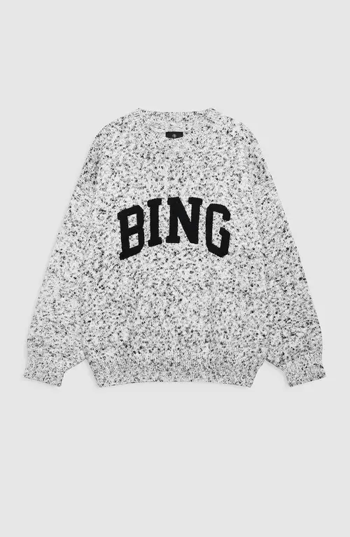 ANINE BING Sydney Crew Sweater - Marled White