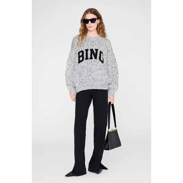 ANINE BING Sydney Crew Sweater - Marled White