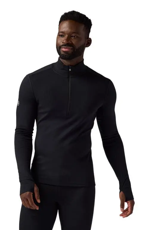 BACKCOUNTRY Cedars Rws Merino Midweight 1/4-zip Baselayer Top - Black