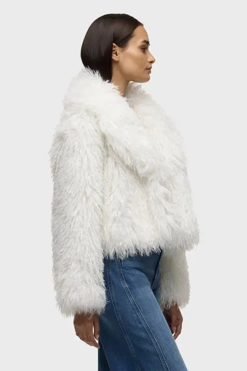 Hudson Jeans Cropped Faux Fur Jacket