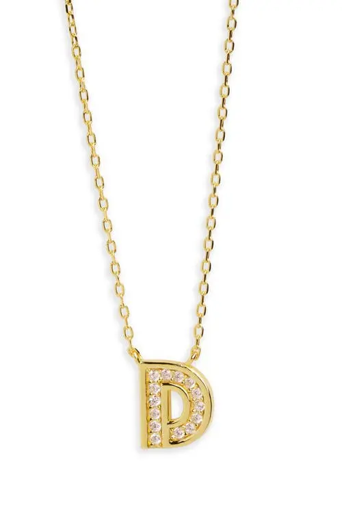 Argento Vivo Cubic Zirconia Initial Pendant Necklace - Gold D