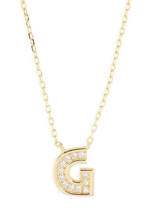 Argento Vivo Cubic Zirconia Initial Pendant Necklace - Gold G