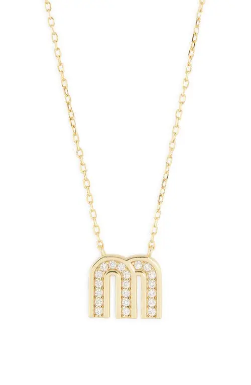 Argento Vivo Cubic Zirconia Initial Pendant Necklace - Gold M