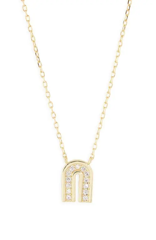 Argento Vivo Cubic Zirconia Initial Pendant Necklace - Gold N