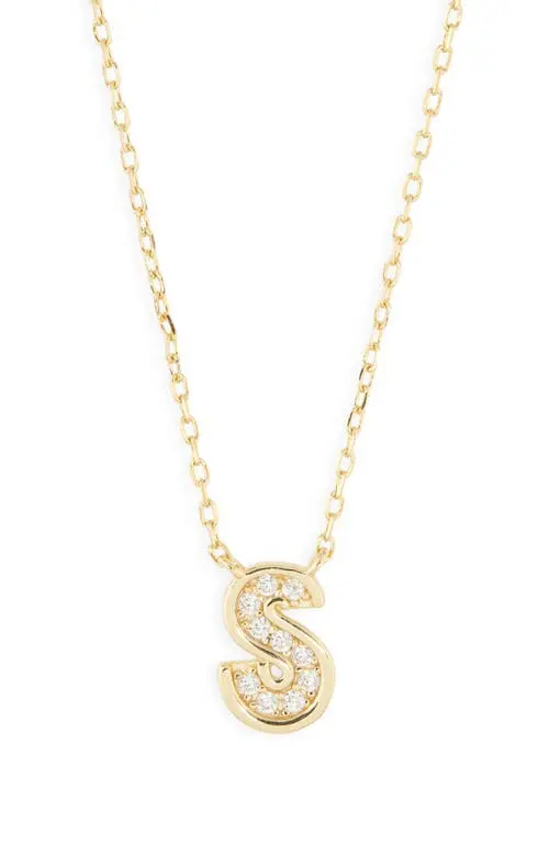 Argento Vivo Cubic Zirconia Initial Pendant Necklace - Gold S