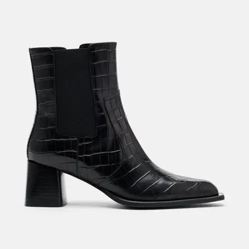 MARC NOLAN Harper Square Toe Chelsea Boots - Black Croc