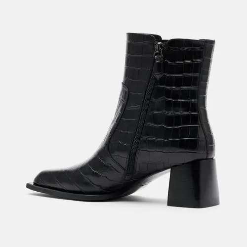 MARC NOLAN Harper Square Toe Chelsea Boots - Black Croc