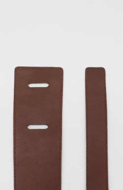 STIVALI NEW YORK Sonia Knot Tie Leather Belt - Brown